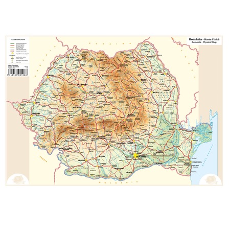 Harta dubla A3 Romania: fizica si administrativa - eMAG.ro