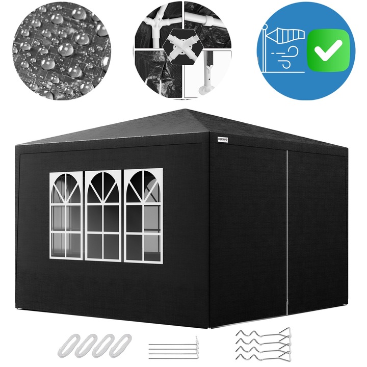 Cort Pavilion De Gradina, Kanwod Torm II 300x300 cm, 4 pereti laterali ...