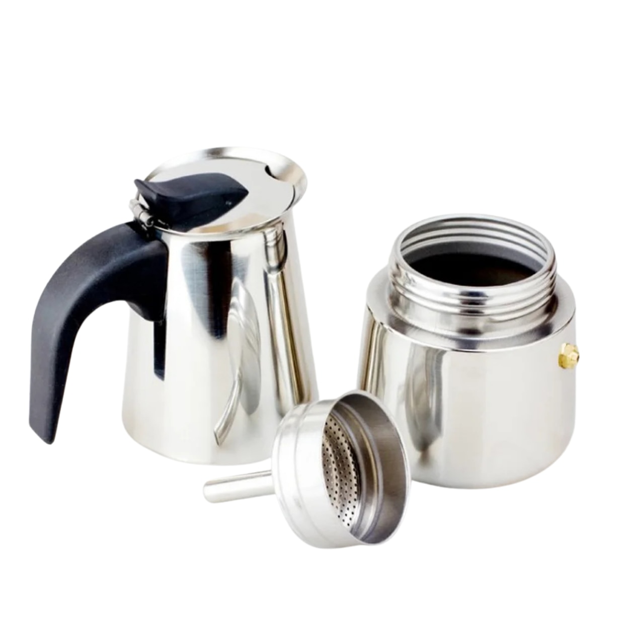 Espressor de cafea pentru aragaz, design italian, otel inoxidabil ...