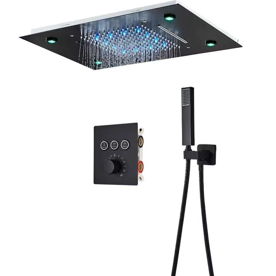 Sistem de Dus, Incastrabil cu Termostat, Functie SPA si LED, Finisaj ...