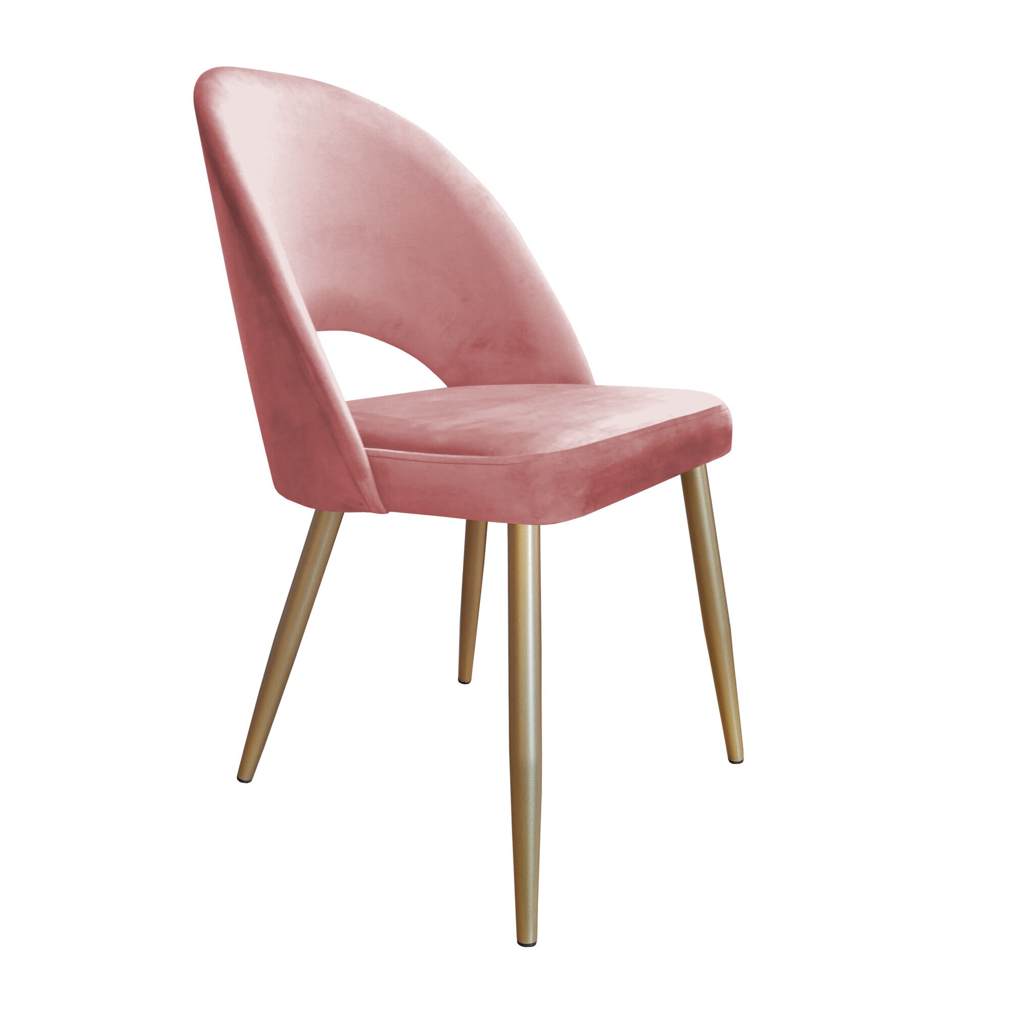 Scaun Atos Polo, roz indian, 87x53x64cm, material MAGIC VELVET ...