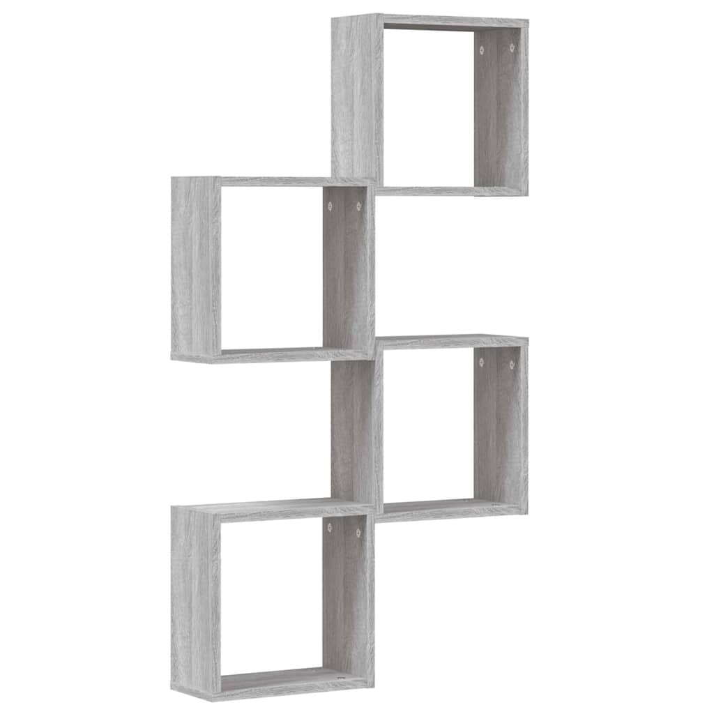 Set rafturi cuburi de perete vidaXL, 4 buc Gri Sonoma 30x15x30 cm 6.55 ...