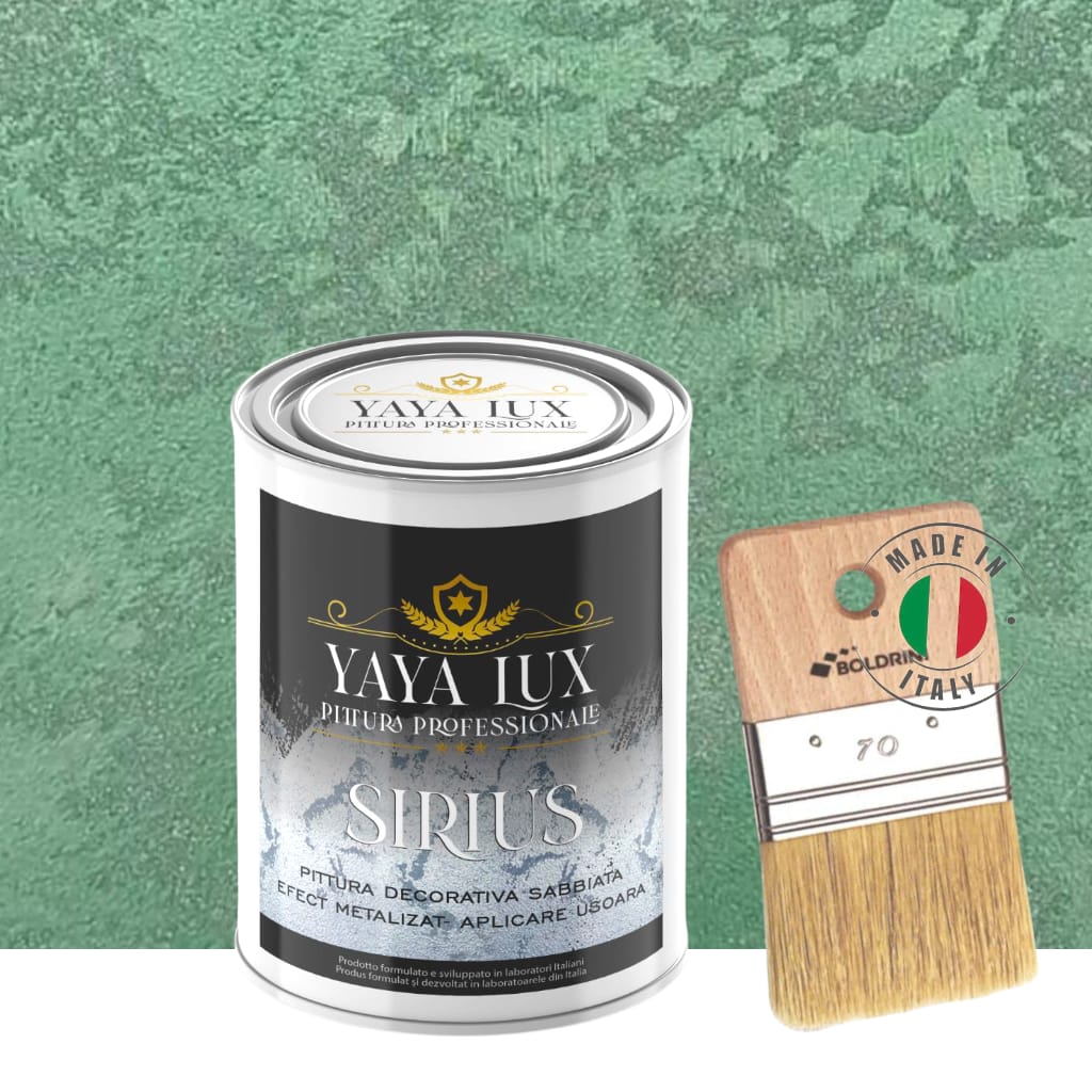 Vopsea Decorativa de Lux Sirius, Verde Inchis, Finisaj Mat cu Perle de ...