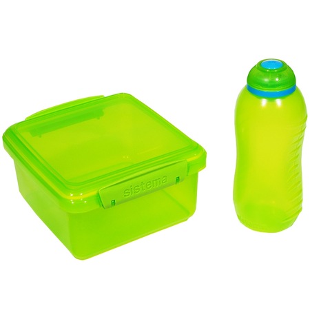 Set cutie sandwich si bidon, set pranz cu recipient mancare si sticla ...