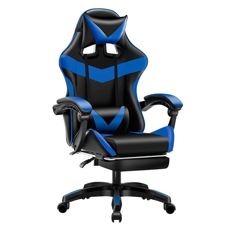 Scaun gaming Atos, ergonomic, cu masaj, albastru/negru, 107x117cm - eMAG.ro