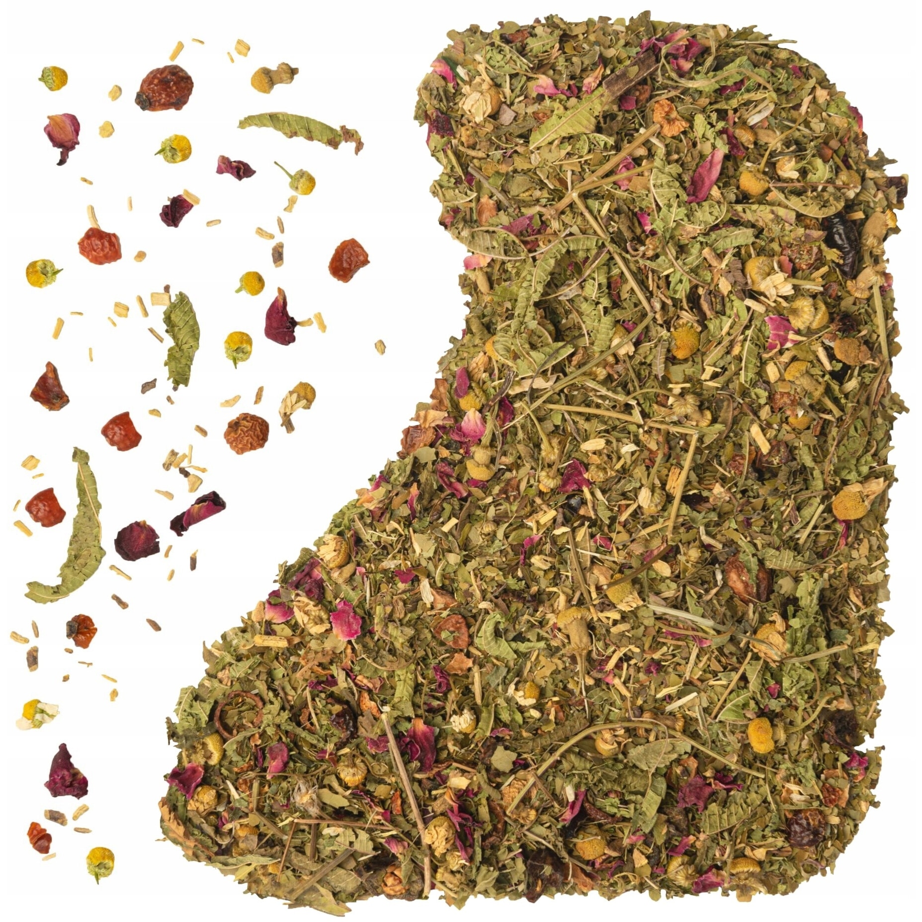 Ceai din plante, Green Touch, 50g, ghimbir, petale trandafir, coaja de ...