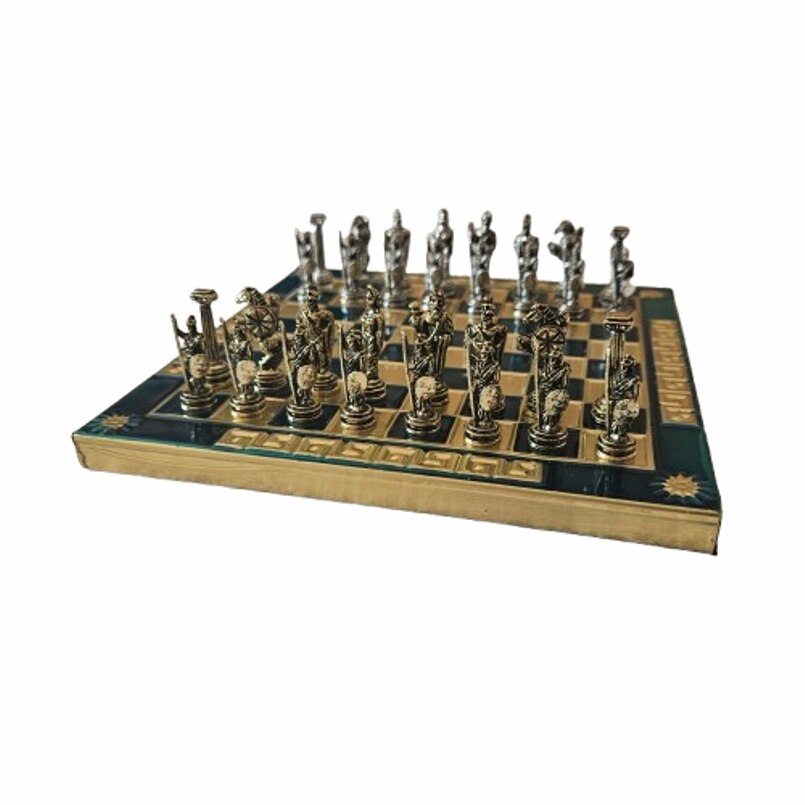 Sah Roman Wars, Tabla metalica, Piese metalice, Albastru, 15x15 cm ...