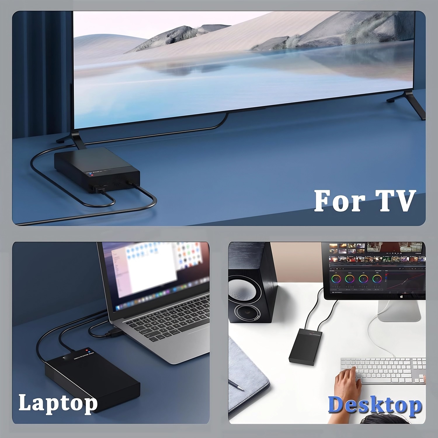 Külső merevlemez-ház, Excitat®, külső rack, 2,5 és 3,5 hüvelykes, USB 3 ...