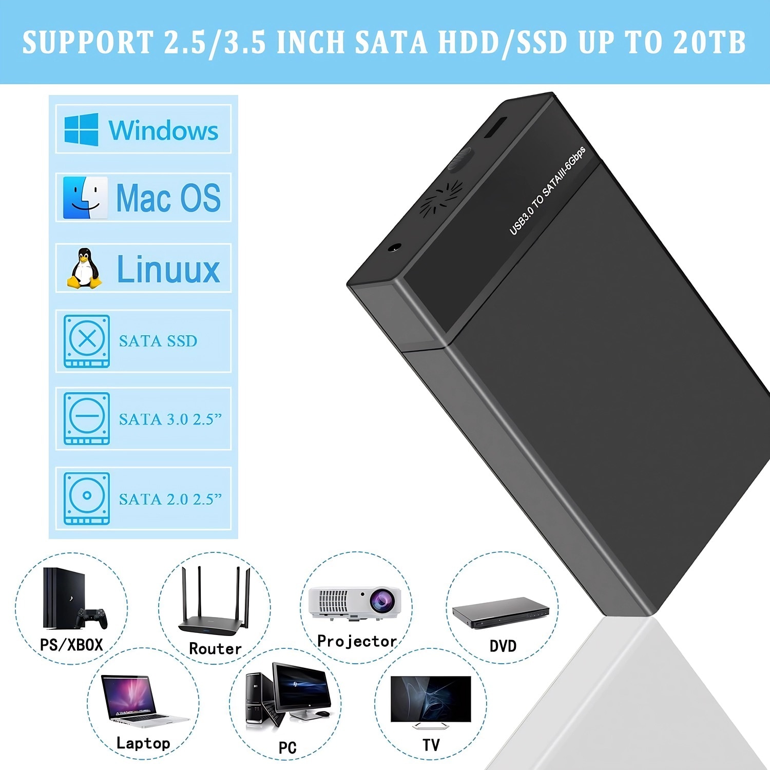 Carcasa externa pentru hard disk, Excitat®, Rack extern, 2.5 si 3.5 ...