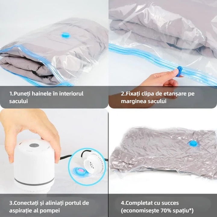 Преносима електрическа вакуумна помпа за чанти за дрехи, 30 W ...