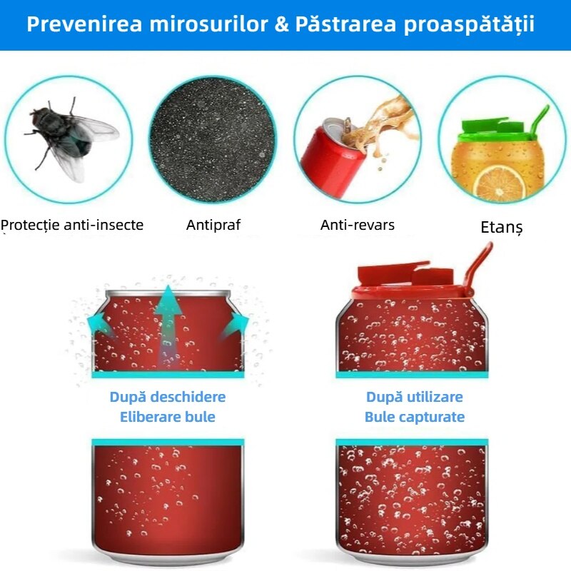 Set de 2 Capace Universale cu Pai pentru Conserve, Textura ...