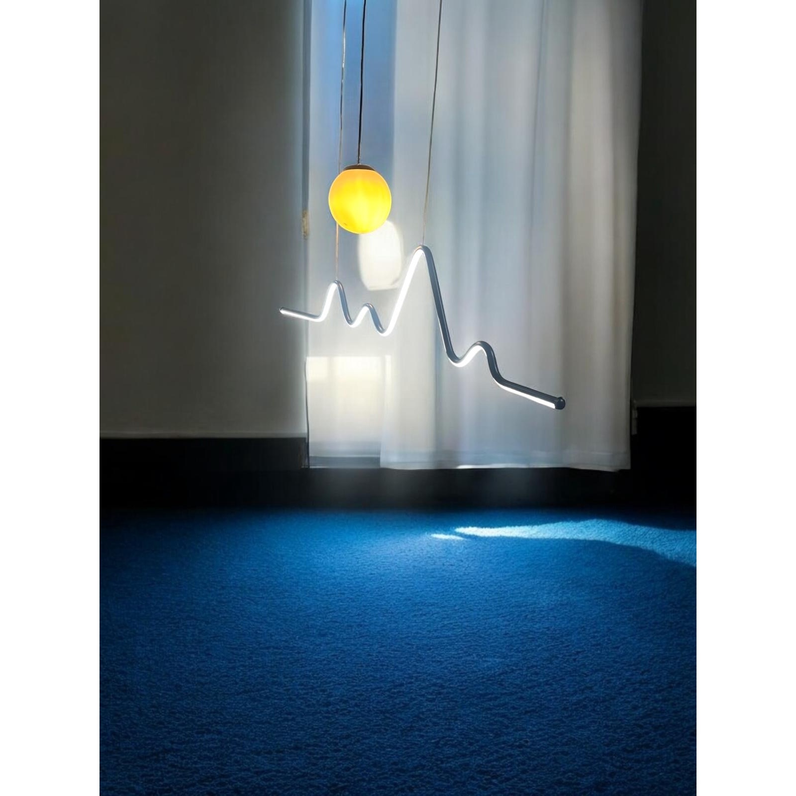 Lustra suspendata dining, 120cm, cu LED si glob sferic cu 1 x E27 ...