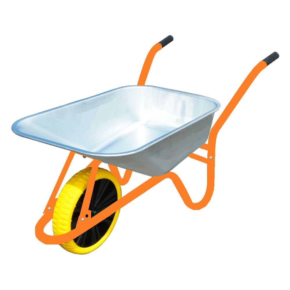 Roaba MLD Profesionala cu Cuva Zincata 90L, Roata Plina Santier 4, 00-8 ...