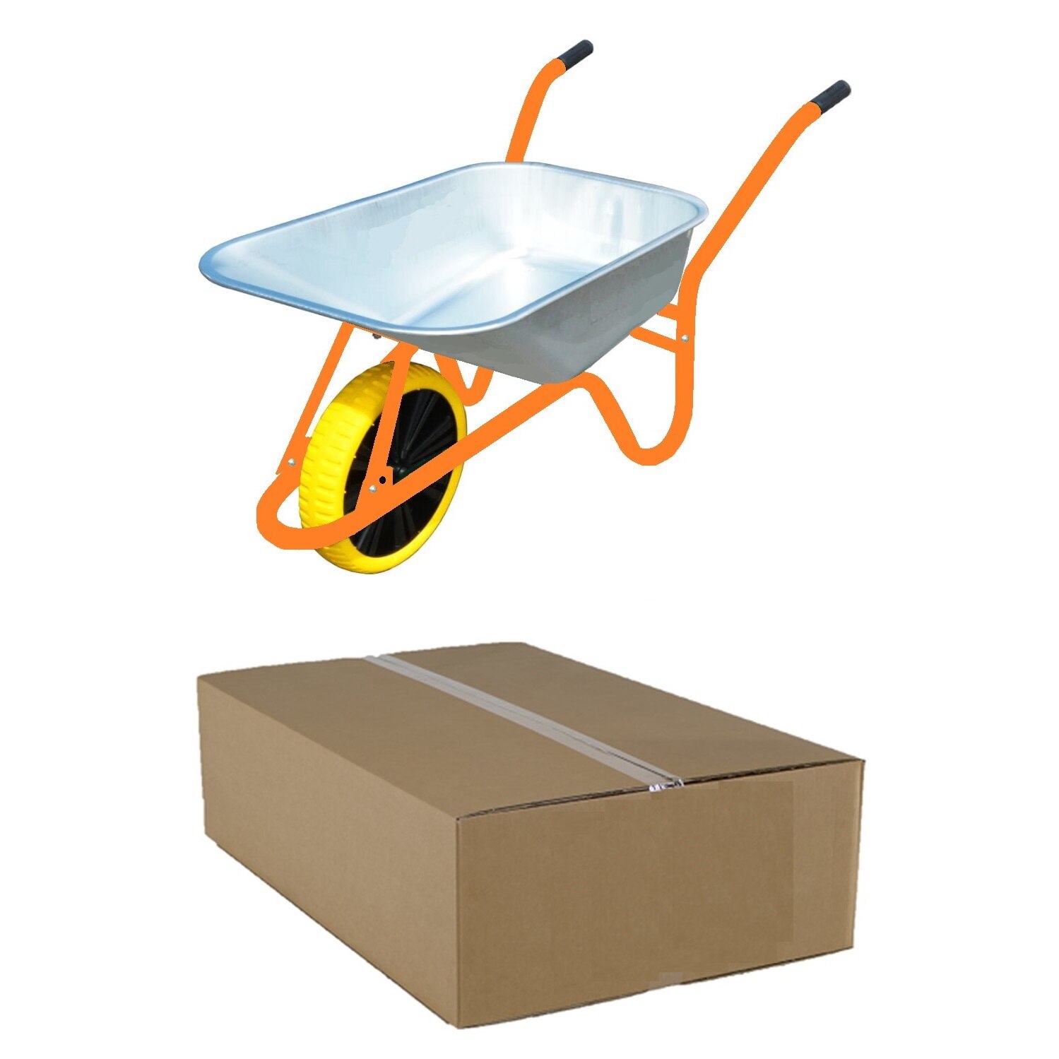 Roaba MLD Profesionala cu Cuva Zincata 90L, Roata Plina Santier 4, 00-8 ...