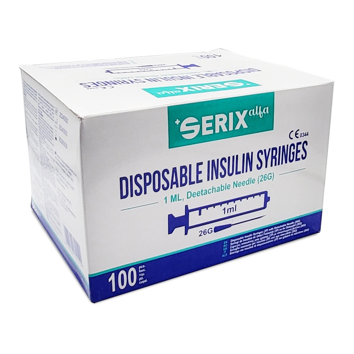 Set 100 Seringi 1 ML (Insulina), Ac Detasabil 26G Luer Slip, Serix ...
