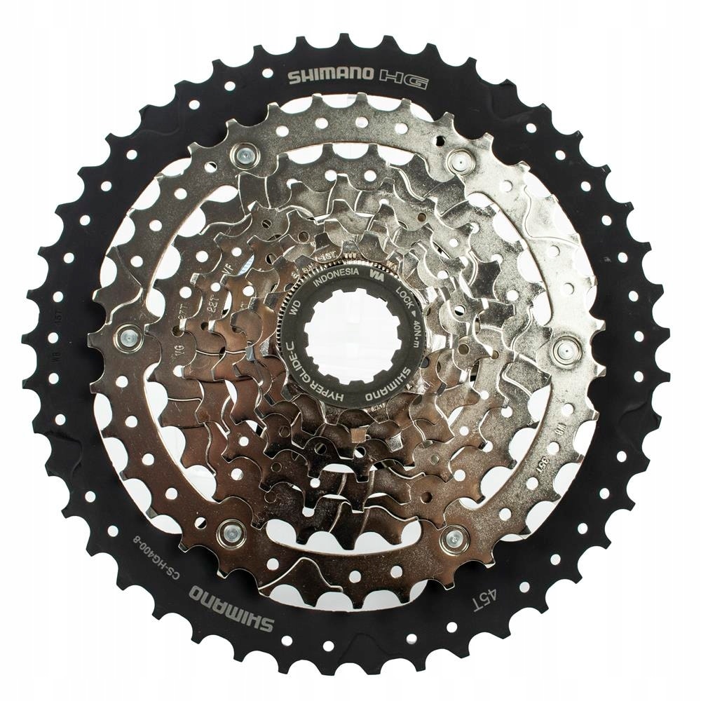 Caseta pinioane, Shimano CS-HG400, otel, 11-45T, argintiu/negru - eMAG.ro