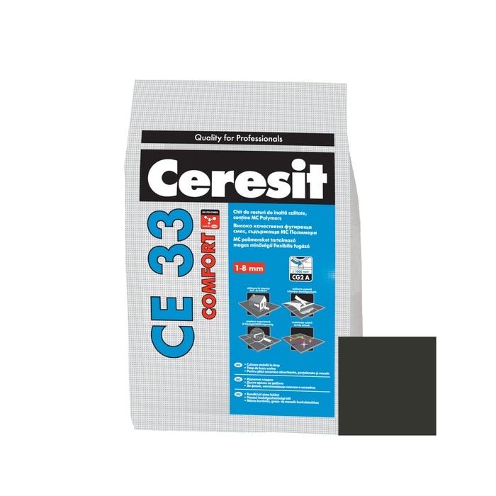 Chit de rosturi gresie si faianta Ceresit CE 33, antracit 13, interior ...