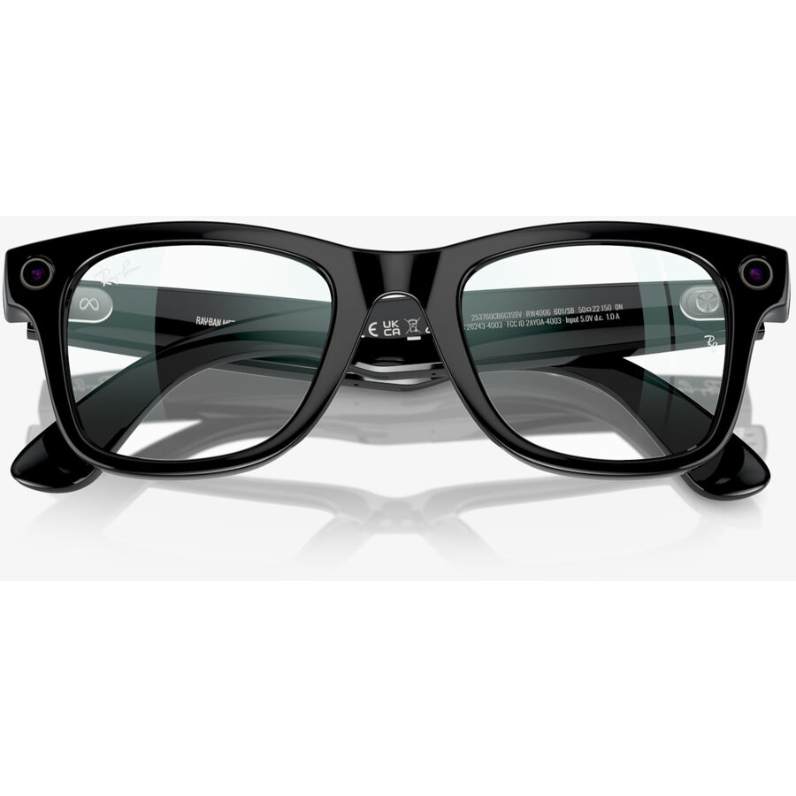 Ochelari Smart Ray-Ban Meta Wayfarer, Marime M, 32 GB stocare, Camera ...