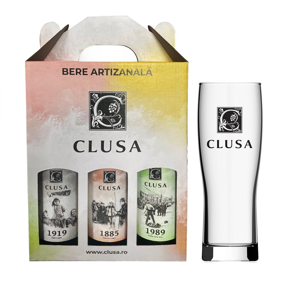 Pachet mixt 5 beri artizanale Clusa 0.33l + pahar - eMAG.ro