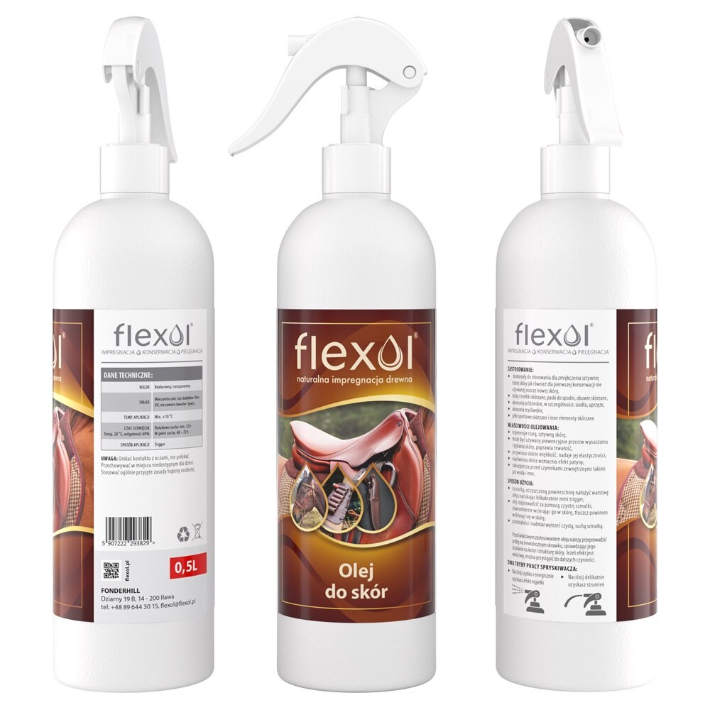 Ulei natural pentru piele, Flexol, 0,5L, protejeaza si regenereaza ...