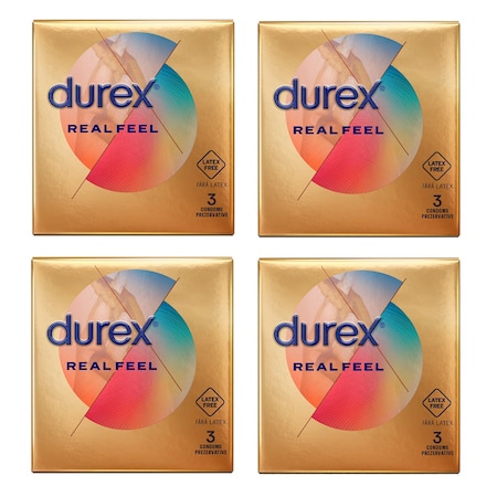 Set 12 Prezervative Durex Real Feel Fara Latex, Regular Fit Normal ...