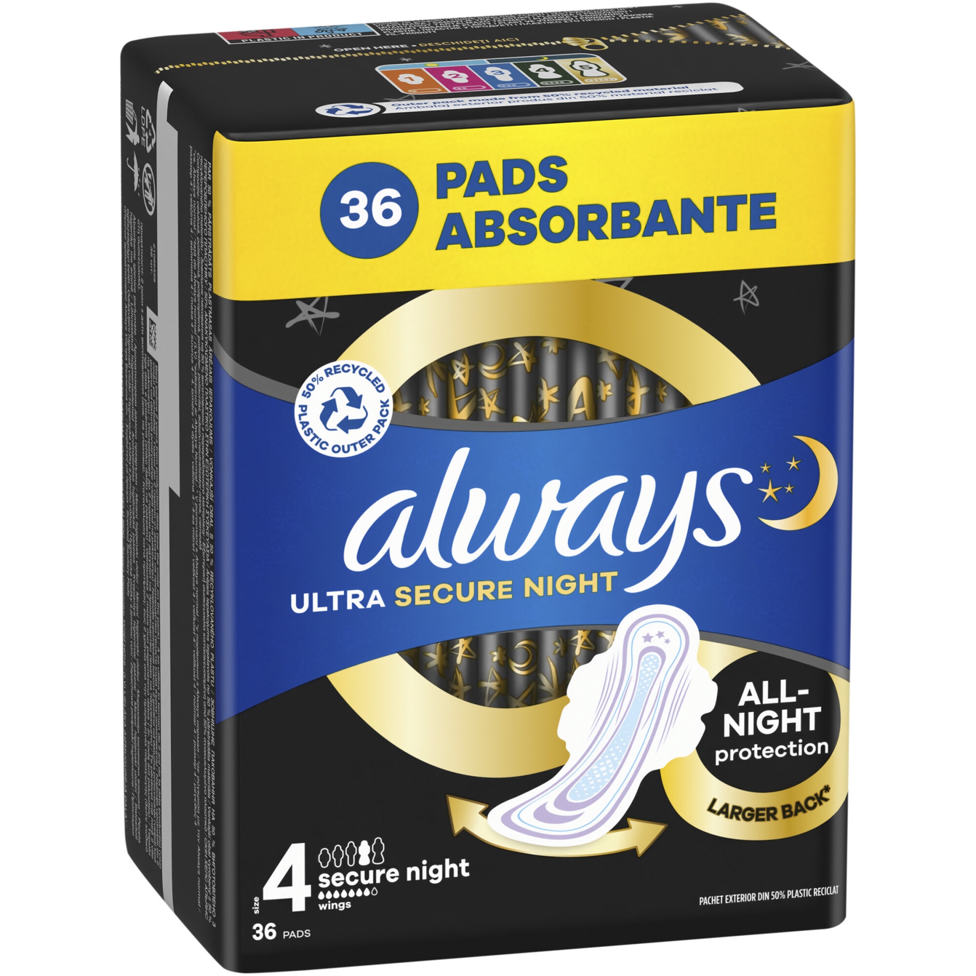 Absorbante Always Ultra Secure Night, 36 buc - eMAG.ro