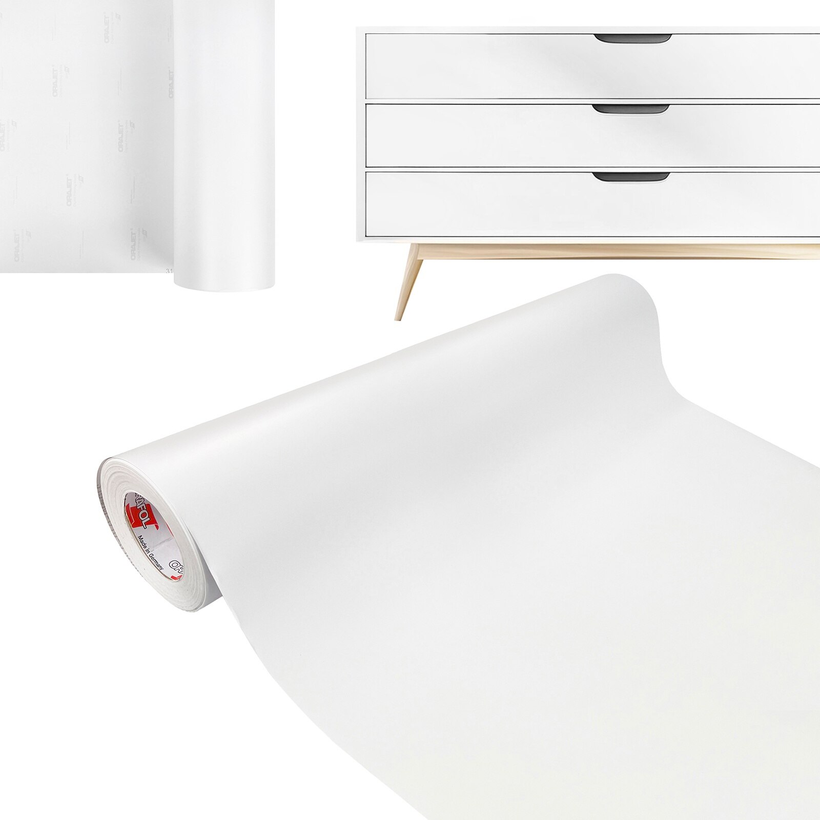 Autocolant mobila de bucatarie, 105 x 5000 cm, DecoMeister®, Model Alb ...