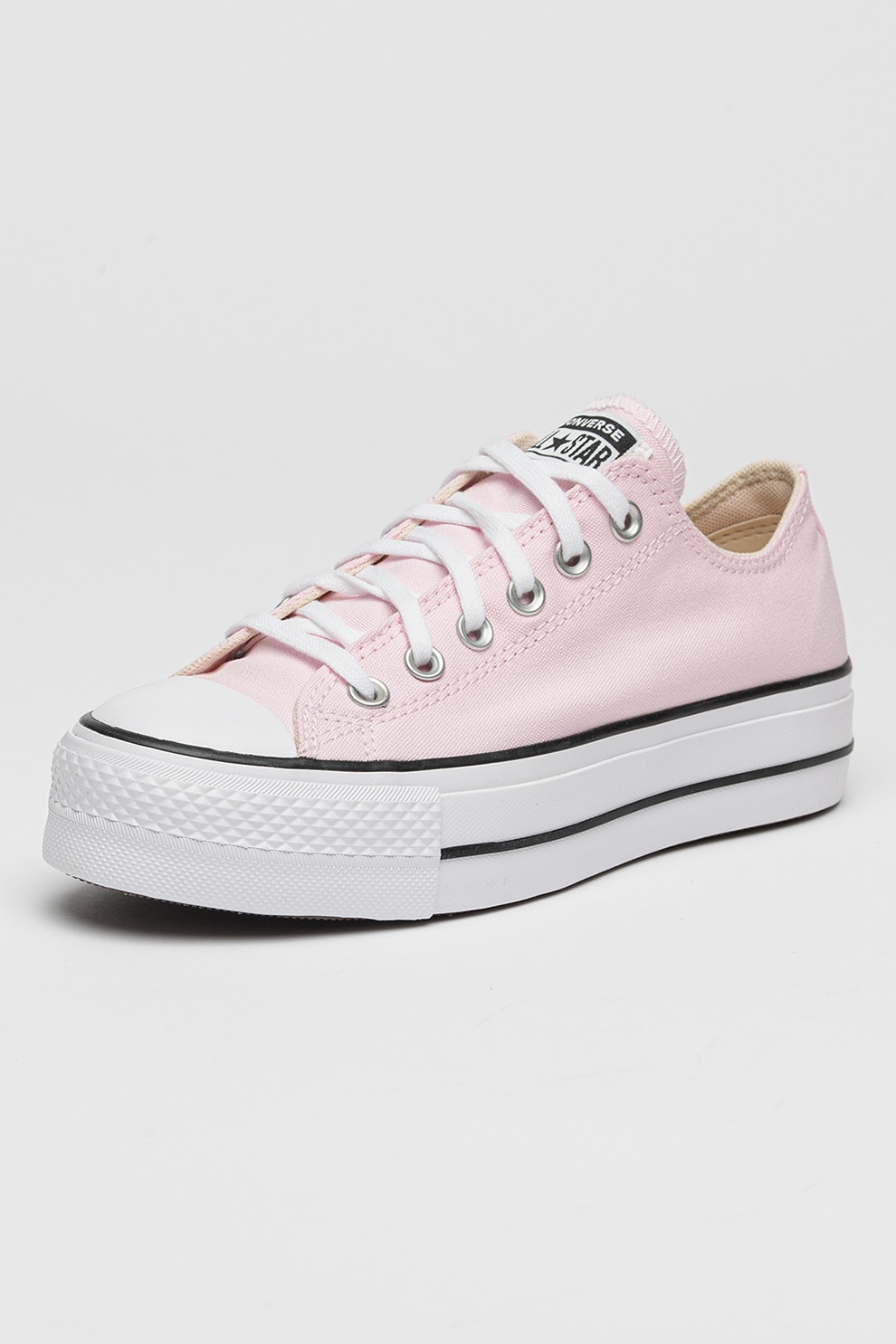 Converse, Pantofi sport low-cut cu platforma All Star Lift, Alb, Roz ...