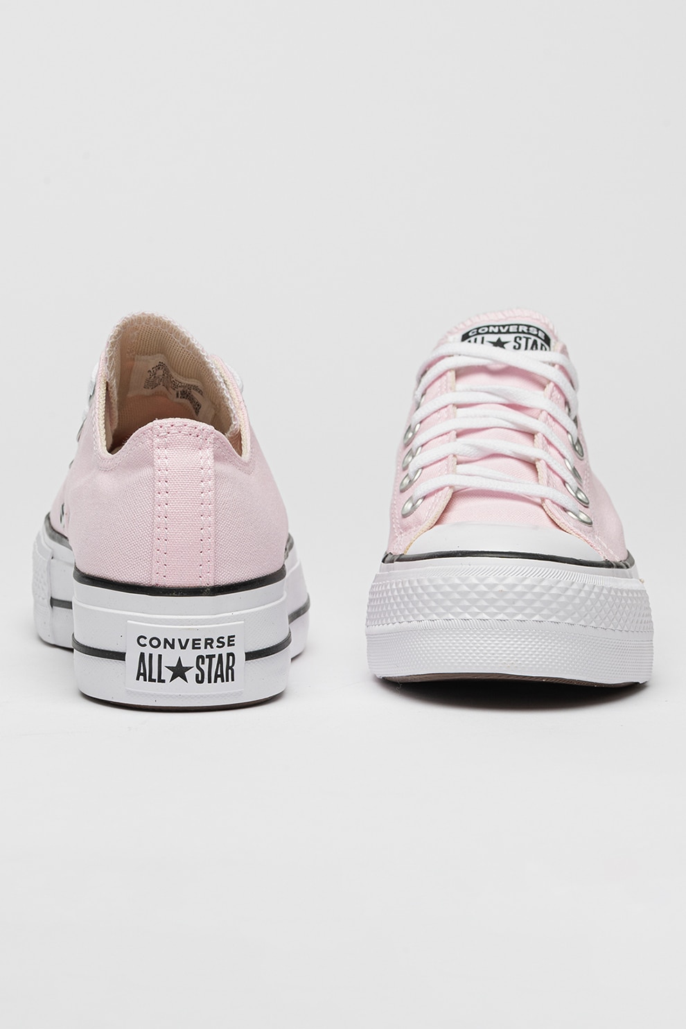 Converse, Pantofi sport low-cut cu platforma All Star Lift, Alb, Roz ...