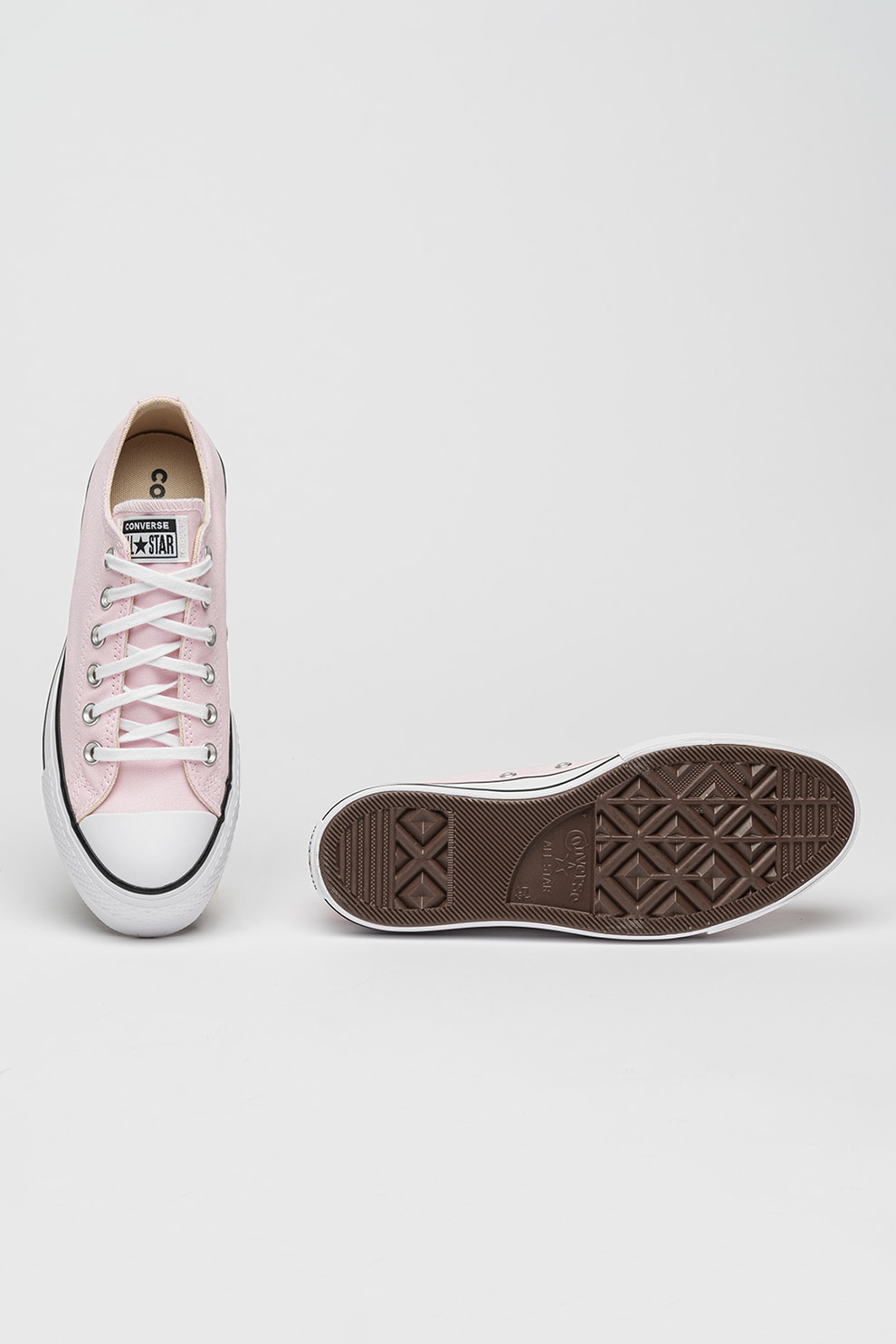 Converse, Pantofi sport low-cut cu platforma All Star Lift, Alb, Roz ...