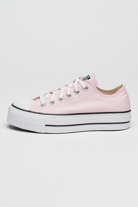 Converse, Pantofi sport low-cut cu platforma All Star Lift, Alb, Roz ...