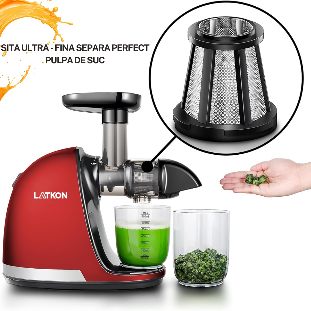 Storcator cu Presare la Rece Latkon®, Sita din Inox, Putere 150W, cu ...