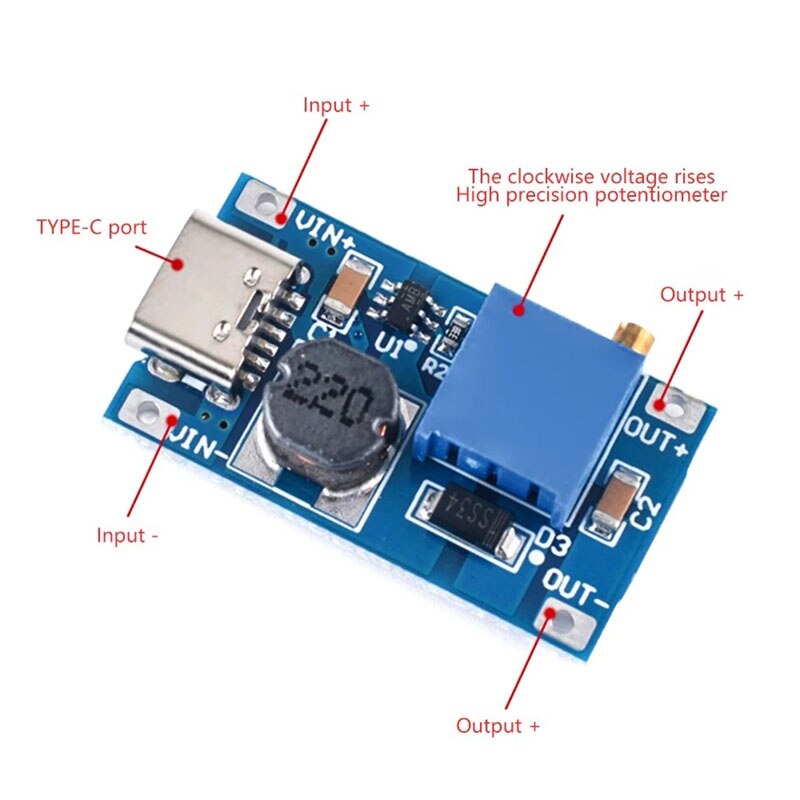 Convertor ridicator de tensiune step-up DC-DC de la 2-24V la 5-28V, 2A ...