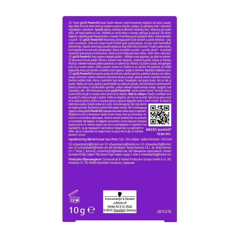 Set 2 Bucati x Pudra de par pentru volum instant got2b Powderful, 10 gr ...