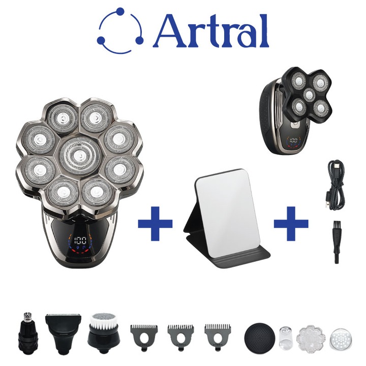 Aparat de Ras Electric Artral® pentru Barbati, 8+1Lame, Multifunctional ...