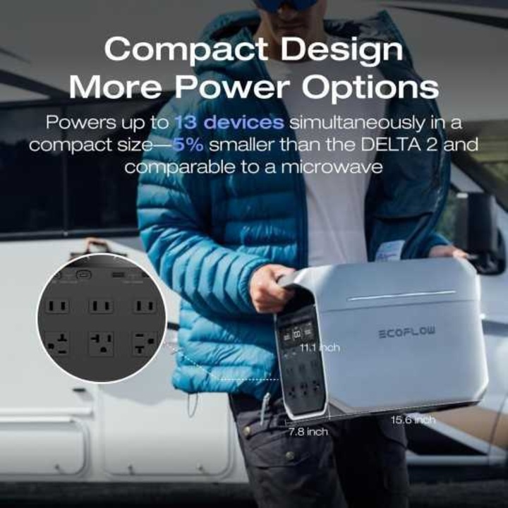 Statie de incarcare portabila EcoFlow Delta 3 Plus LiFePO4 1kWh 1800W ...