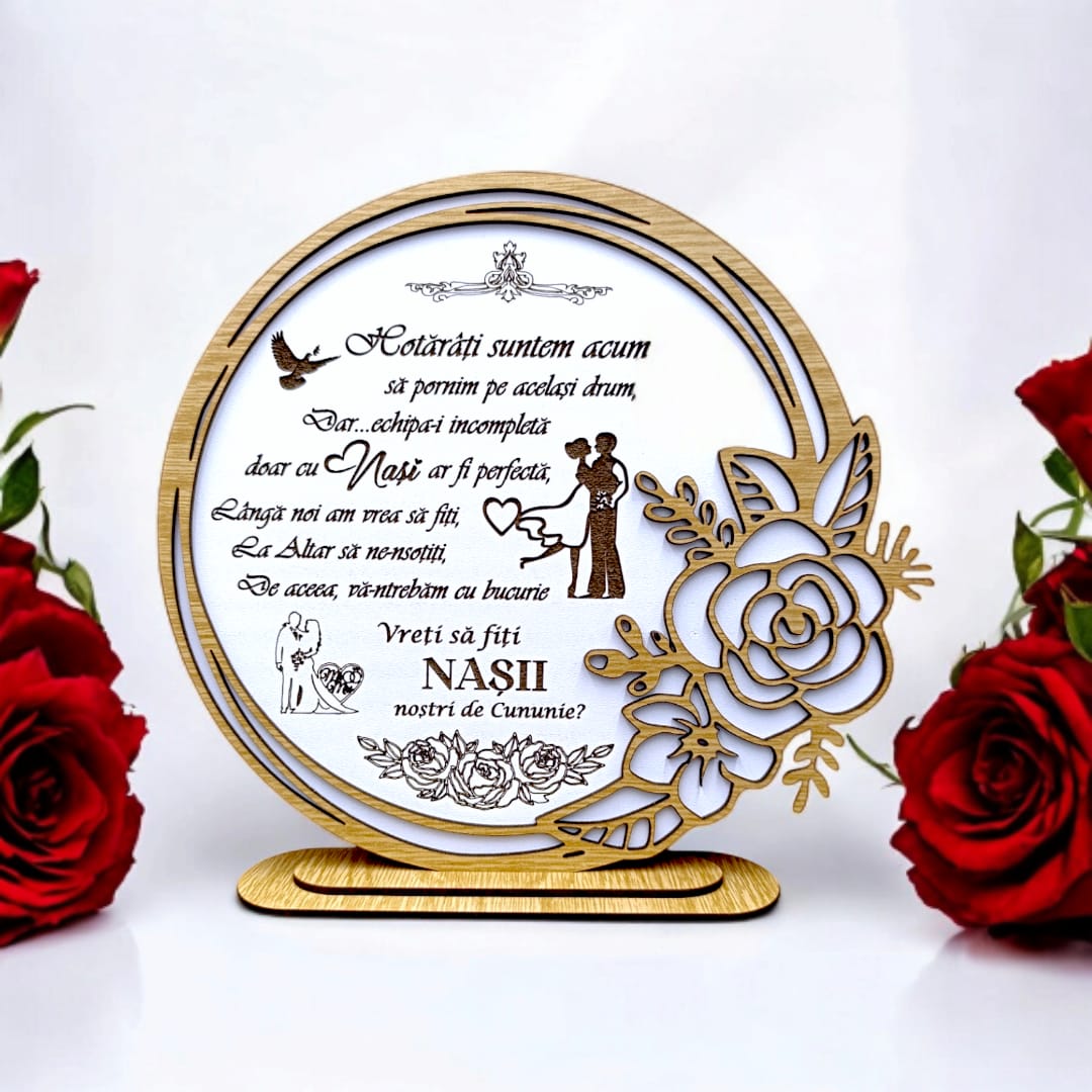 Decoratiune tablou cu rama trandafir, cadou personalizat cu mesaj ...