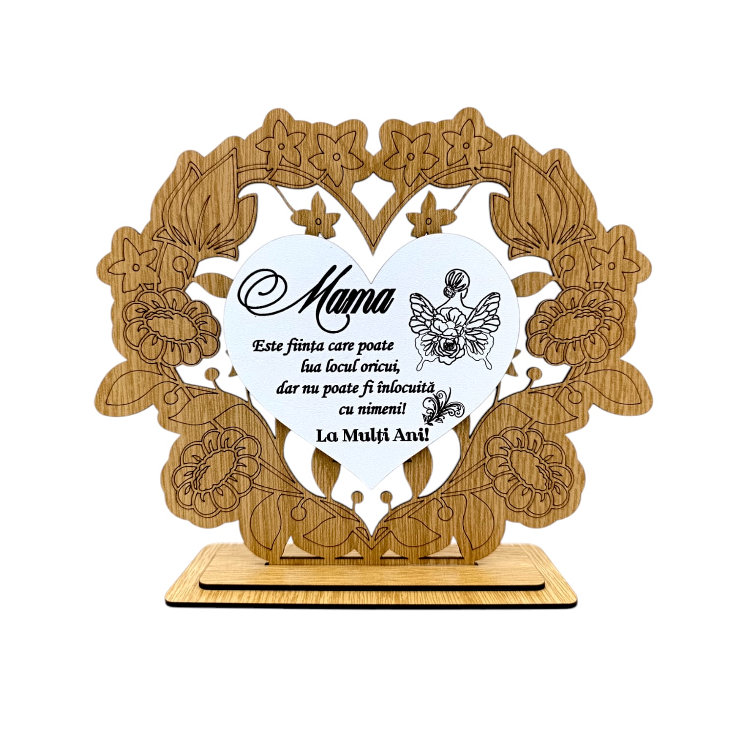 Decoratiune tablou inima, cadou personalizat cu mesaj standard pentru ...