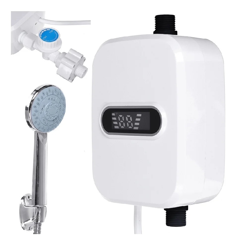 Instant electric pentru apa calda 3500W, cu afisaj LCD si furtun cu cap ...
