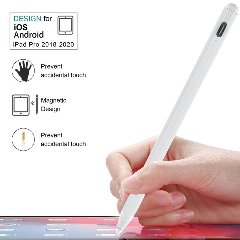 Stylus Pen Universal pentru tablete, capacitiv, design hexagonal, alb ...