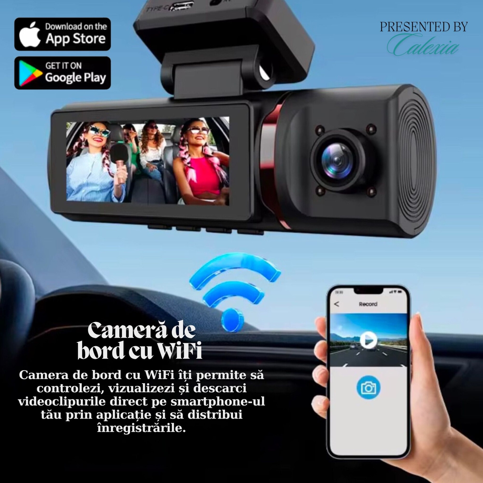 Camera Auto Tripla de Bord e-Wantay® SafePro 6 in 1, 4K UHD, Night ...