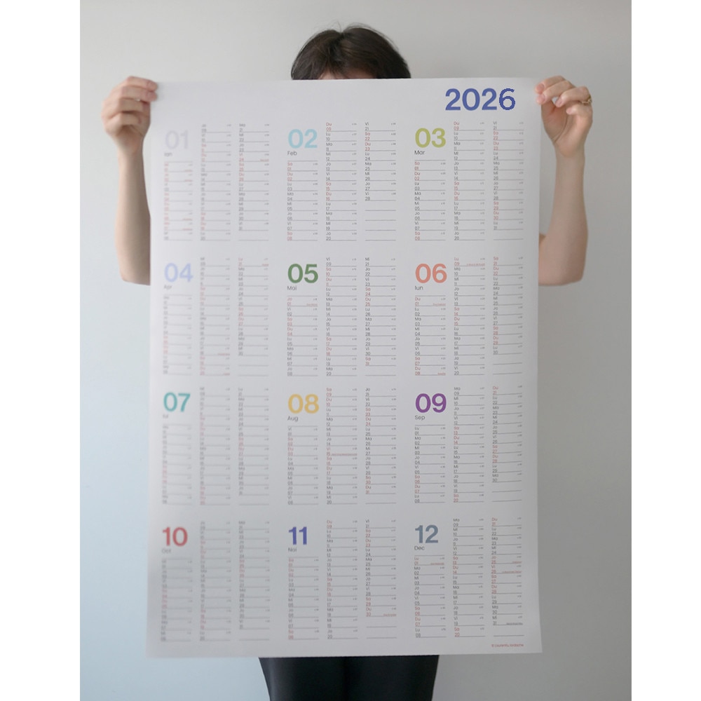 Calendar Planificator Anual de Perete A1 2026, 12 luni color - eMAG.ro