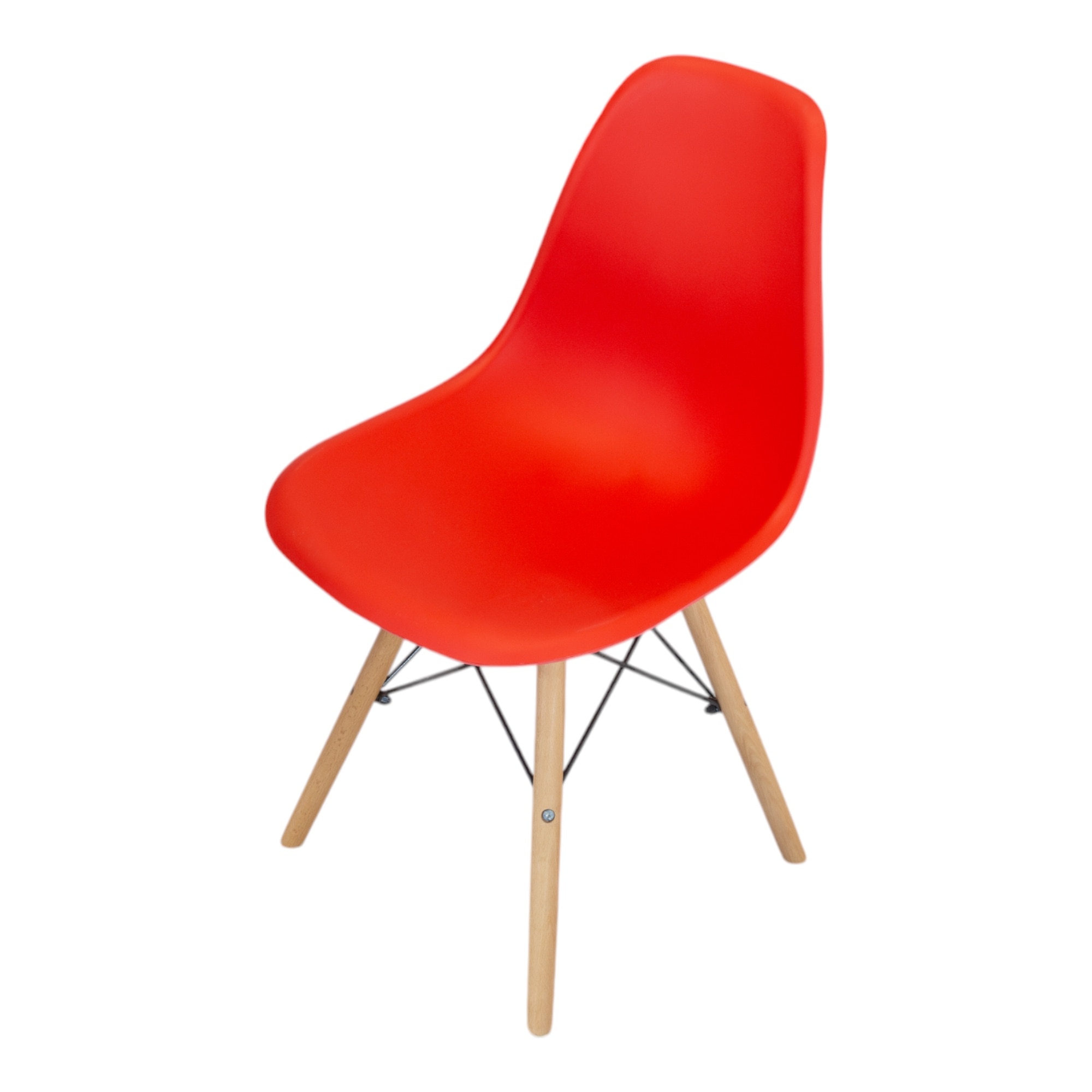 Scaun DENVER Malmo, rosu, model scandinav, sezut tip scoica, picioare ...