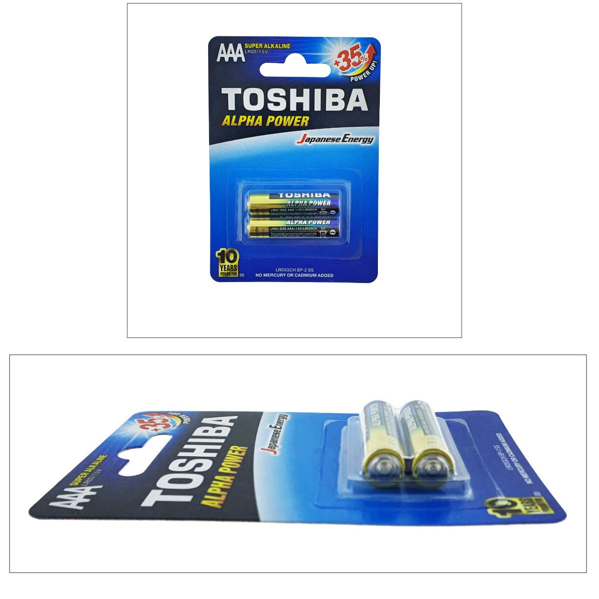 Set 2 baterii LR03 Super Alcaline, Toshiba Alpha Power AAA, 1.5V, in ...