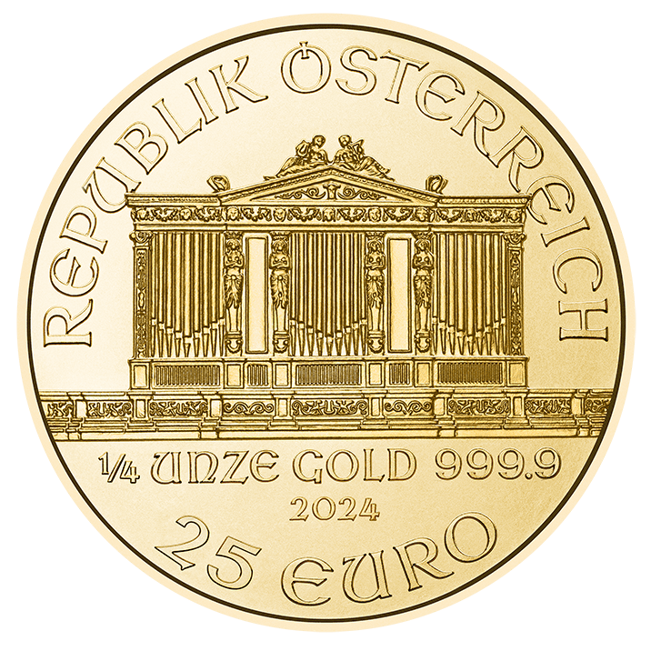 Moneda Aur 1/4 Oz Vienna Philharmonic 2024, 7.78 g, puritate 999, 9 - eMAG.ro