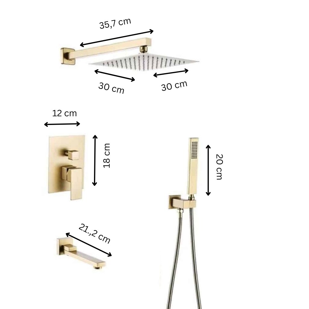 Set Dus Incastrat, 3 Functii, Auriu Periat, Para 30 x 30 cm - eMAG.ro
