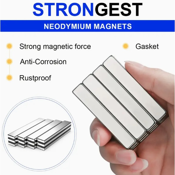 Magnet puternic Neodim 30x10x5 mm, argintiu - eMAG.ro
