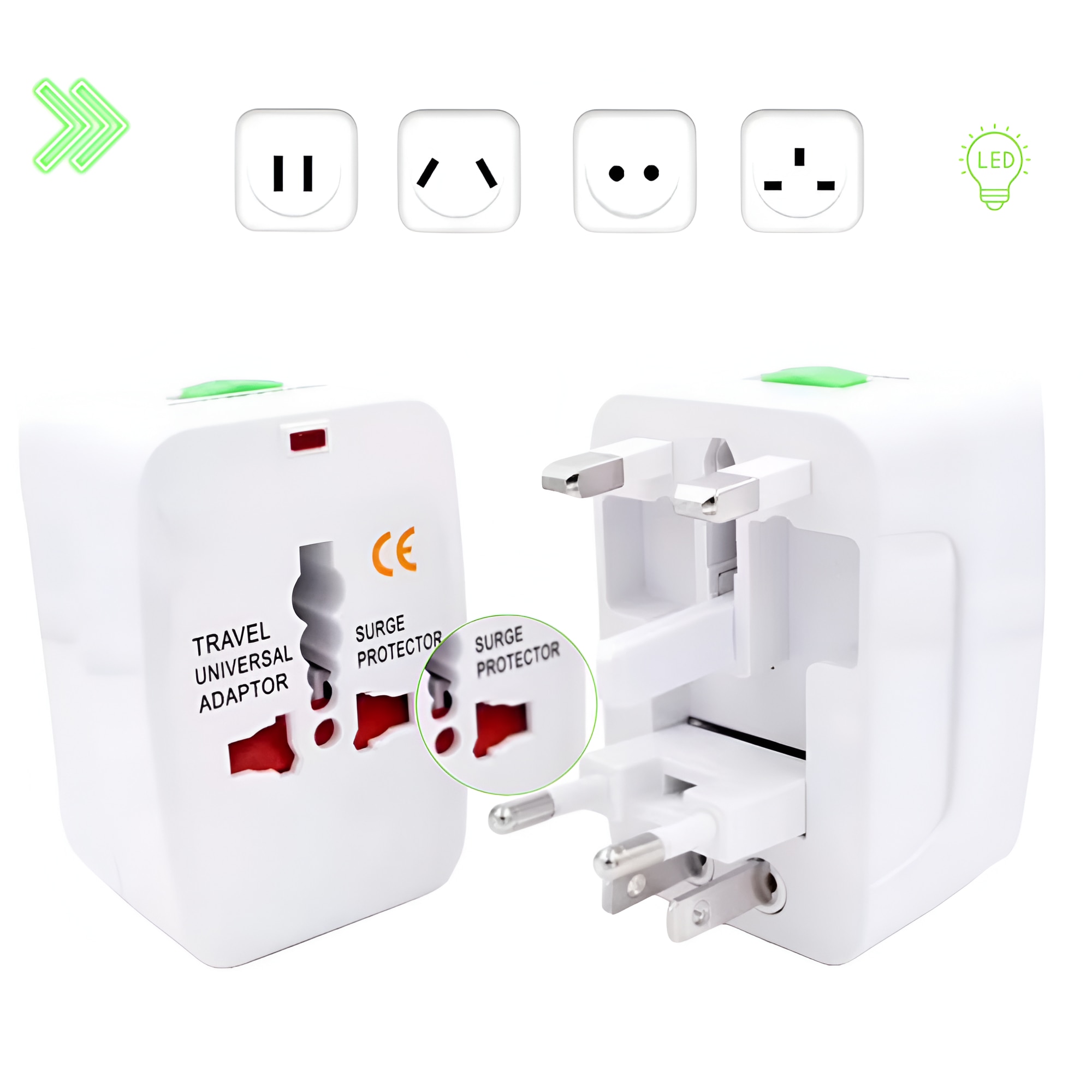 Adaptor Priza Universal Portabil - compatibil EU/UK/SUA/JP/C/AUS/TH ...