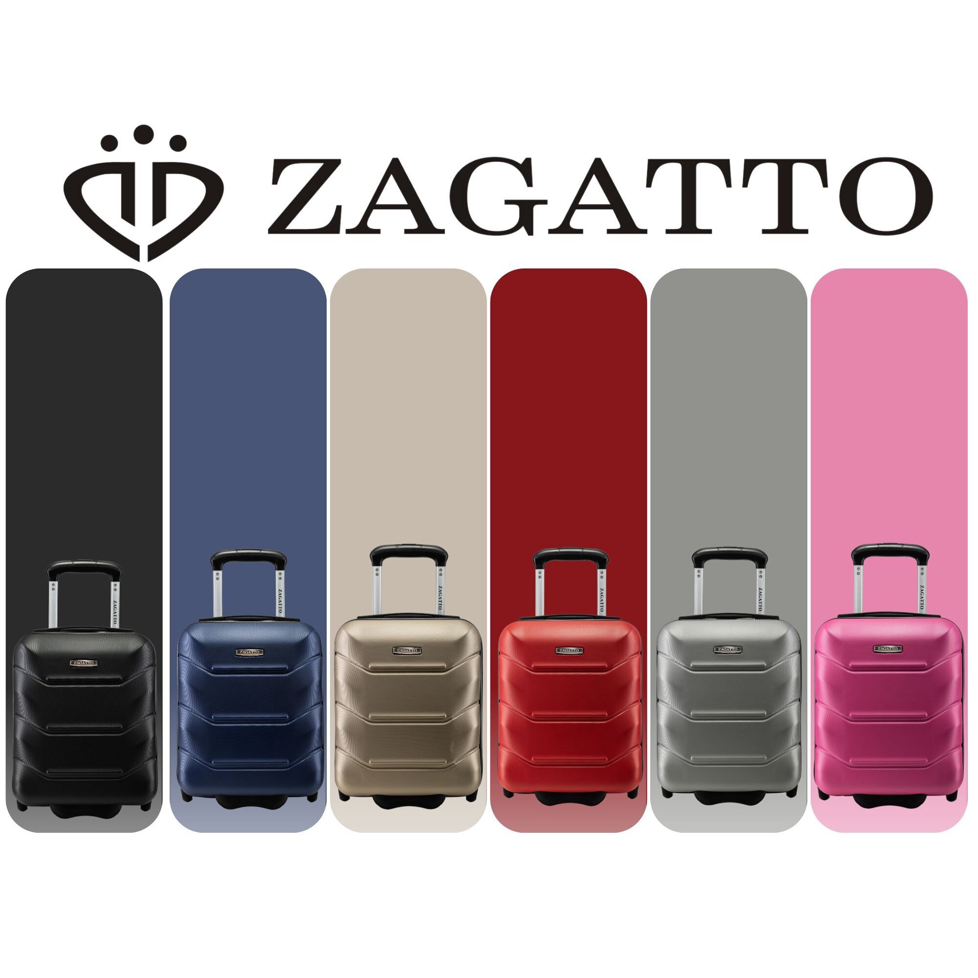 Troler cabina avion, Zagatto®, Roz, Dimensiune troler 40x30x20 cm ...