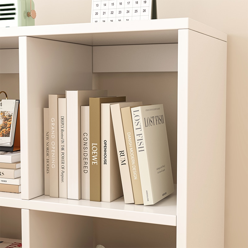 Biblioteca 6 laturi, alb pentru carti raft deschis modern loft ...